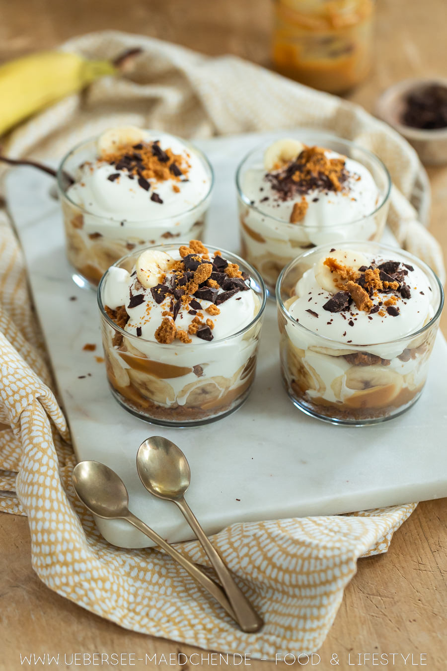 Banoffee Dessert im Glas: Karamell trifft unwiderstehlich Banane